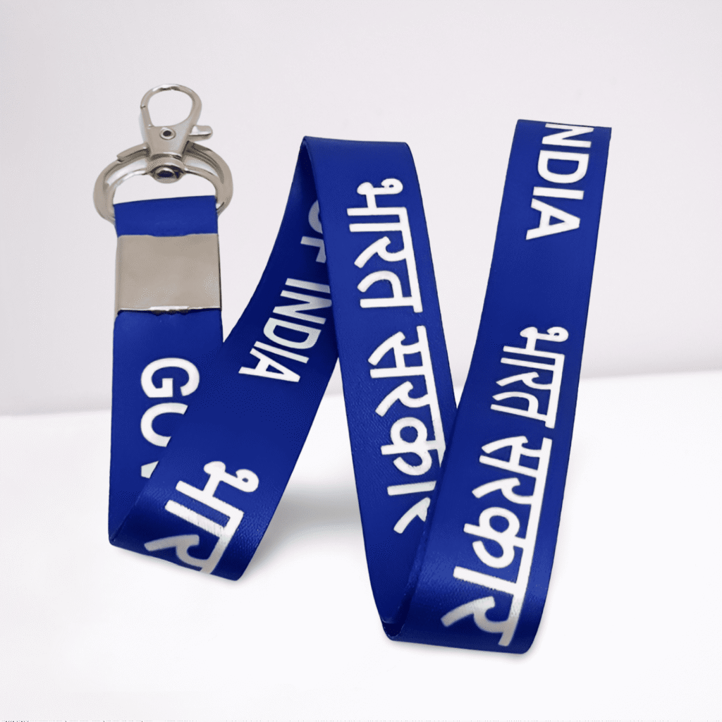 India Govt ID Lanyard: Custom Emblem Printing & Official Badge Holder ...